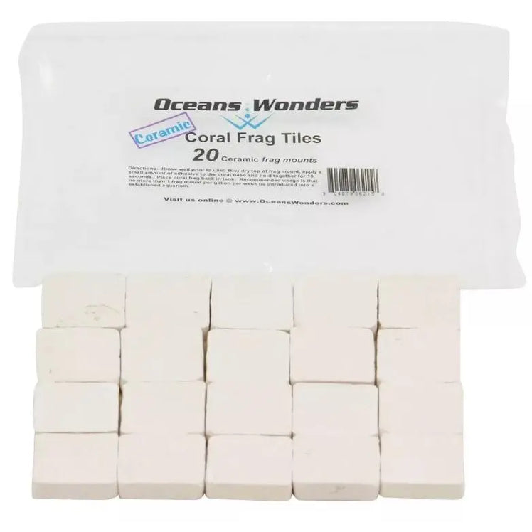 Oceans Wonders Ceramic Coral Frag Tiles - 20 Pack — Reef Supplies Canada